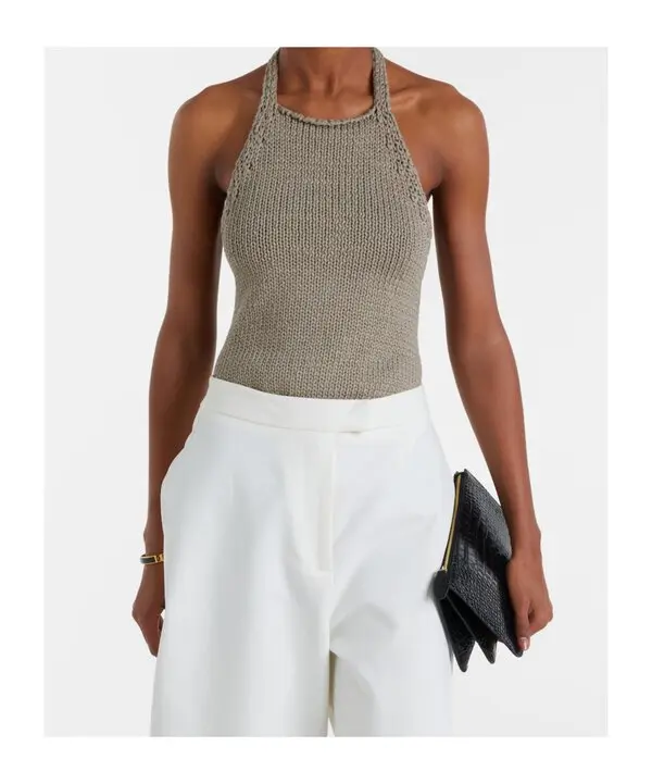 RÓHE Knitted Halterneck Cotton Top