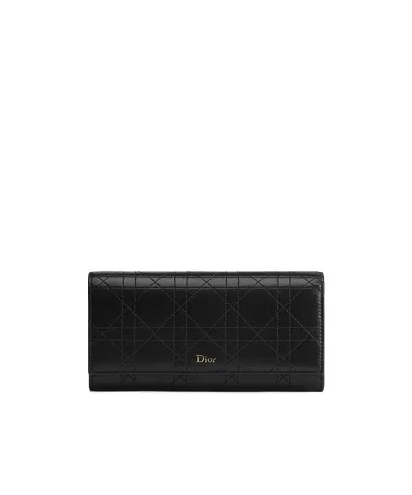 Dior Trianon Orchid Long Wallet - Black