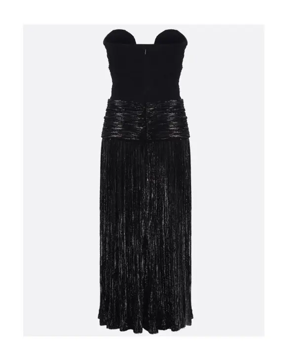Saint Laurent Lurex Velvet Bustier Dress