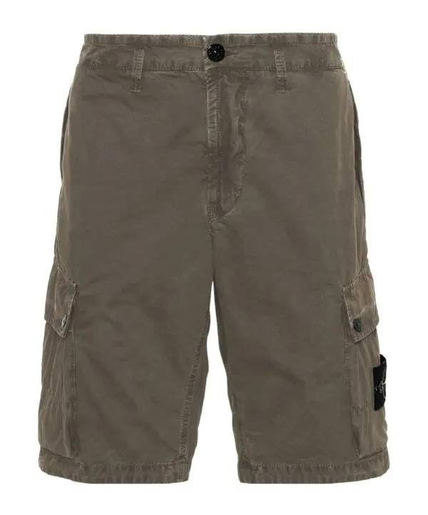 Stone Island Logo Patch Knee-length Cargo Shorts