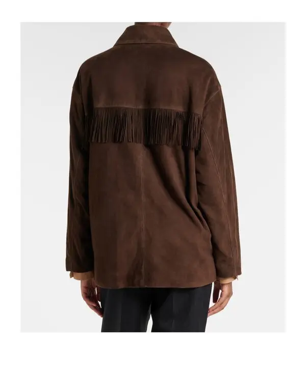 NILI LOTAN Suede Fringed Jacket - Black