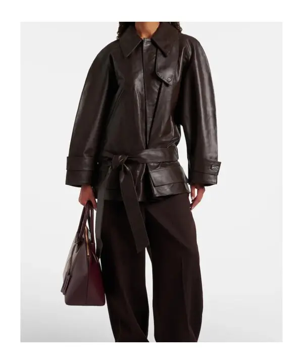 Victoria Beckham Leather Lapel Jacket