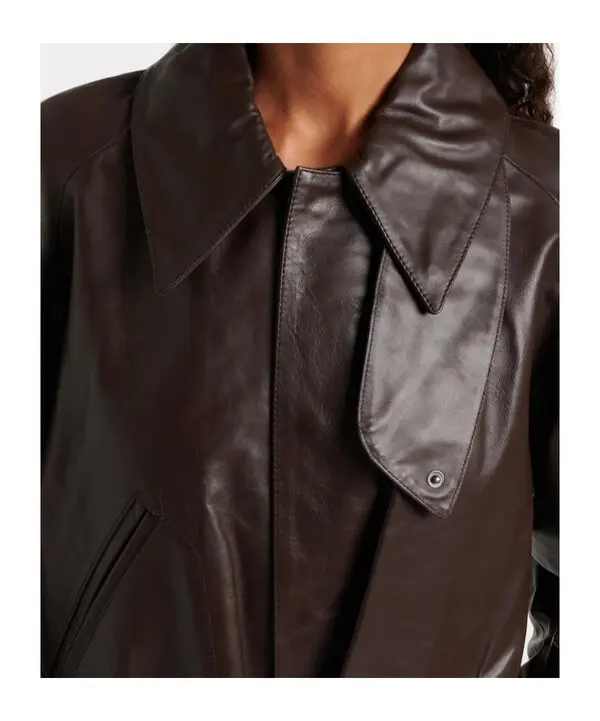 Victoria Beckham Leather Lapel Jacket