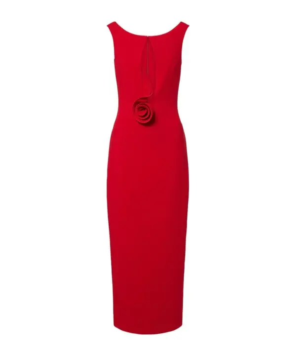 Magda Butrym Floral-appliqué Wool-blend Gown