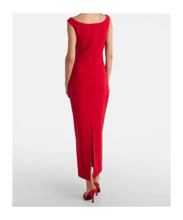 Magda Butrym Floral-appliqué Wool-blend Gown
