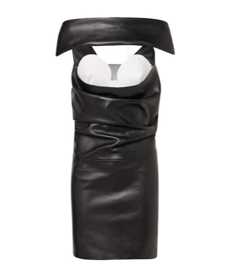 JEAN PAUL GAULTIER Off-the-shoulder Leather Cocktail Dress