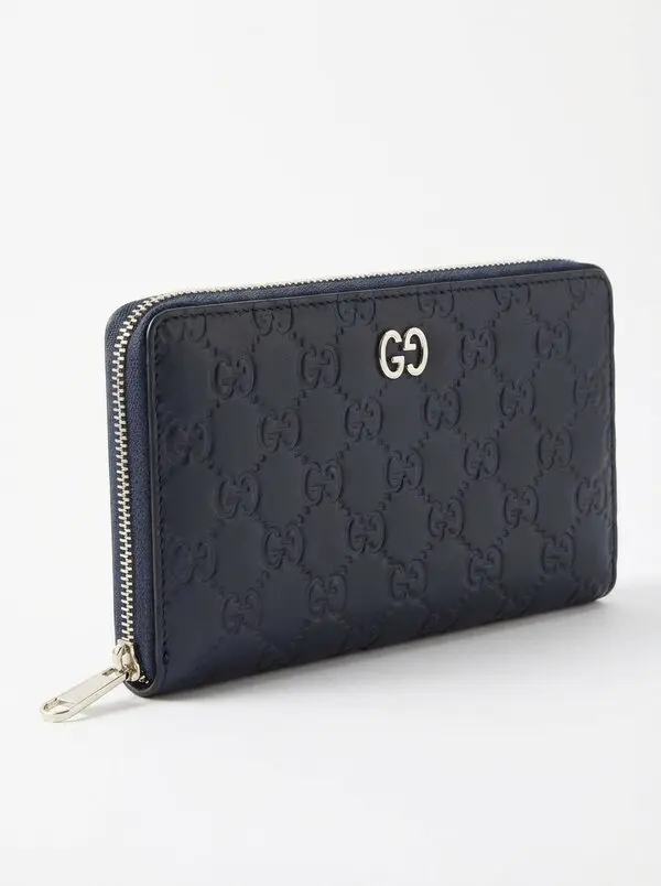 Gucci Signature Zip Around Wallet - Black