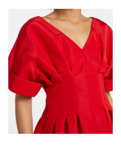 Carolina Herrera Gathered Silk Midi Dress