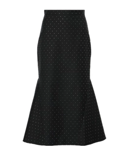 Erdem Polka-dot Cotton And Woolmidi Skirt - Black