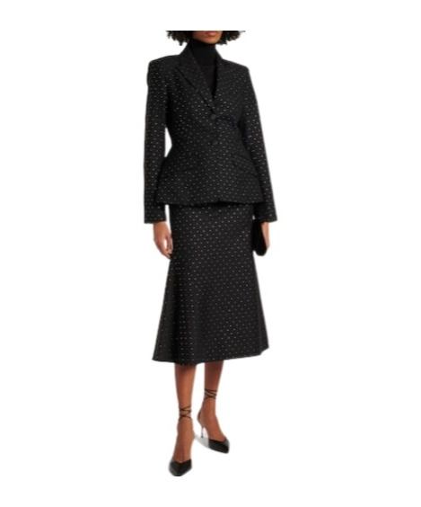 Erdem Polka-dot Cotton And Woolmidi Skirt