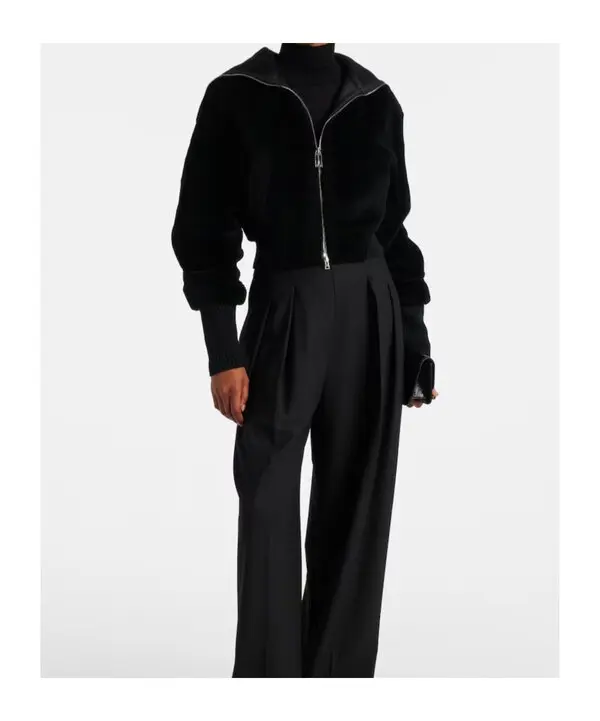 Victoria Beckham Cropped Zip Up Jacket