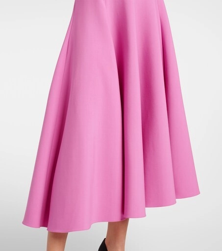 Oscar De La Renta High-rise Wool-blend Midi Skirt