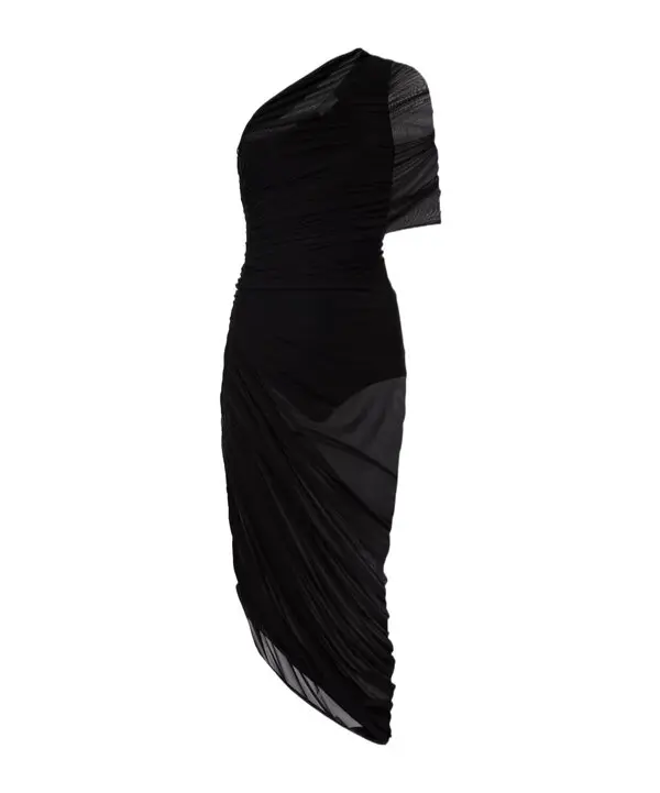 Magda Butrym One-shoulder Ruched Midi Dress - Black