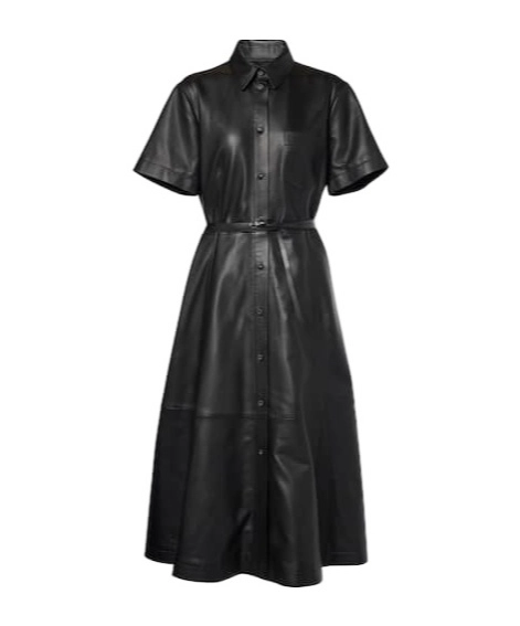 Altuzarra Kiera Leather Shirt Dress - Black