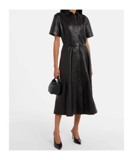 Altuzarra Kiera Leather Shirt Dress