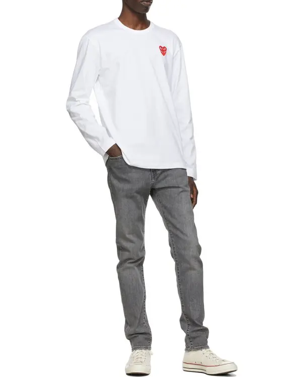 Play Comme Des Garcon Heart-embroidered Long-sleeve T-shirt