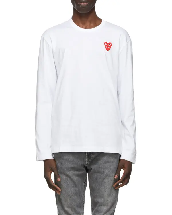 Play Comme Des Garcon Heart-embroidered Long-sleeve T-shirt