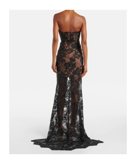 SELF-PORTRAIT Embellished Sheer Lace Gown