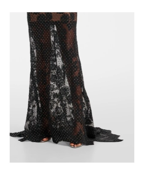 SELF-PORTRAIT Embellished Sheer Lace Gown