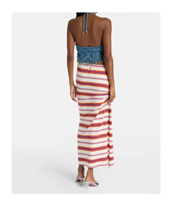 Rabanne Crochet Embellished Lamé Crop Top