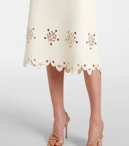 Altuzarra Melly Fan-shaped Crepe Midi Skirt