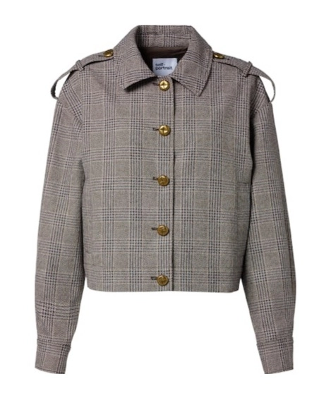 SELF-PORTRAIT Checked Cotton And Linen Jacket
