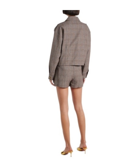 SELF-PORTRAIT Checked Cotton And Linen Jacket