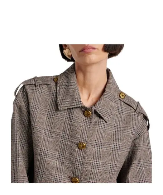SELF-PORTRAIT Checked Cotton And Linen Jacket
