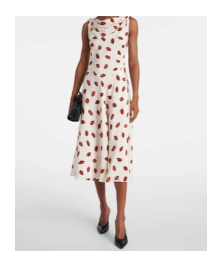 Altuzarra Drina Printed Silk Midi Dress - White