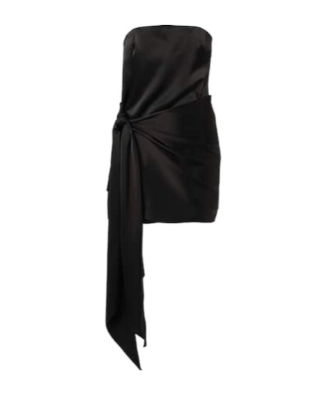 David Koma Off-the-shoulder Satin Mini Dress With Tie Detail