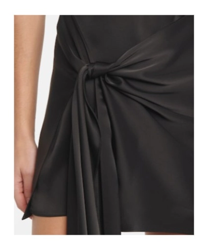 David Koma Off-the-shoulder Satin Mini Dress With Tie Detail
