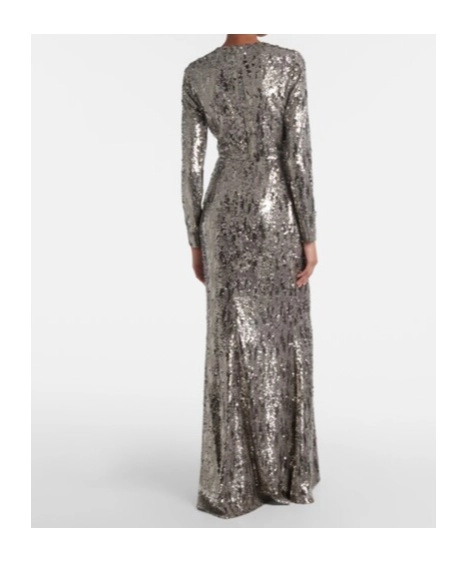 Elie Saab Floral-appliqué Sequined Silk-blend Gown