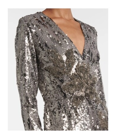 Elie Saab Floral-appliqué Sequined Silk-blend Gown