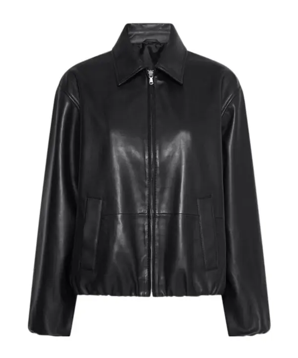 Marella Shirt Collar Leather Jacket