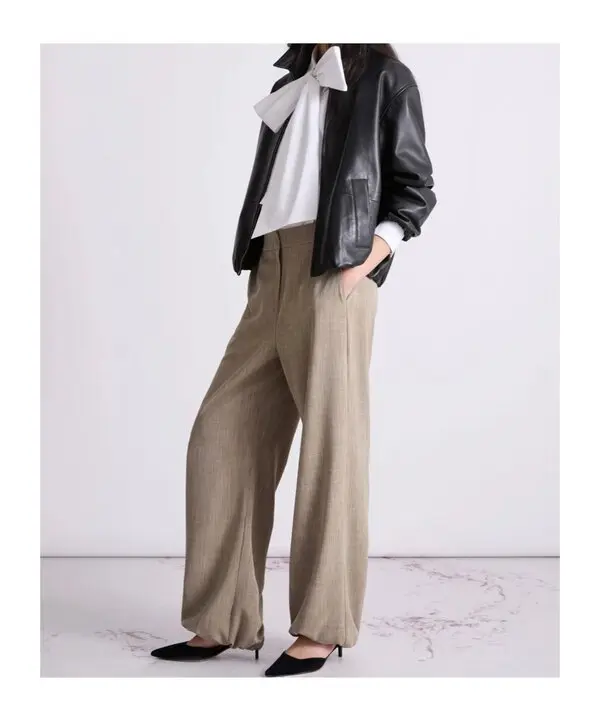 Marella Shirt Collar Leather Jacket