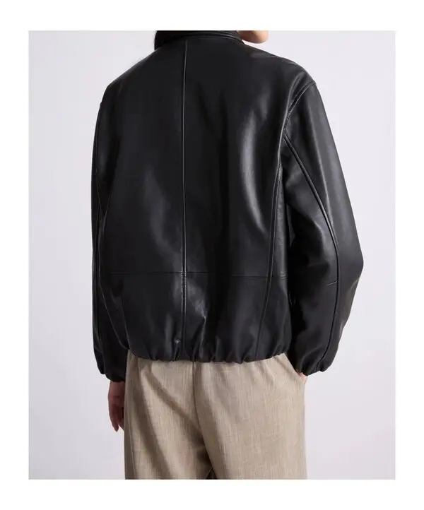 Marella Shirt Collar Leather Jacket