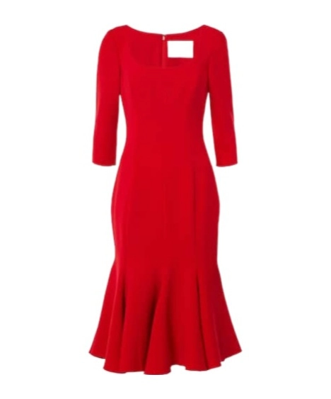 Carolina Herrera Crêpe Midi Dress - Red