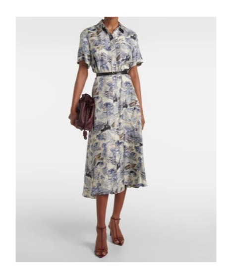 Altuzarra Kiera Printed Silk Shirt Dress - Gray