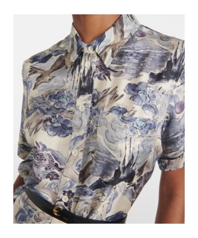 Altuzarra Kiera Printed Silk Shirt Dress - Gray