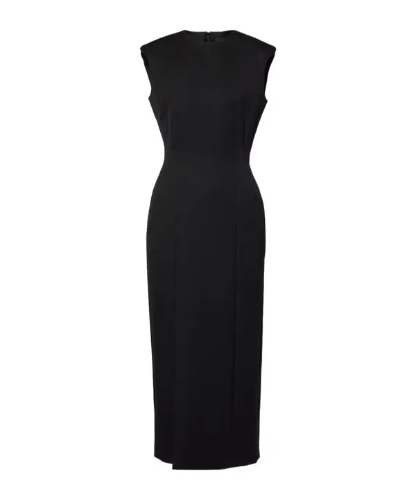 Wardrobe.NYC Round Neck Sleeveless Maxi Dress - Black