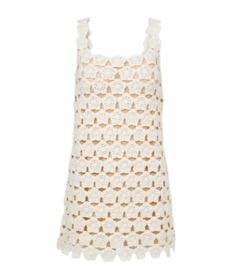 Staud Hoya Floral Crochet Cotton Minidress