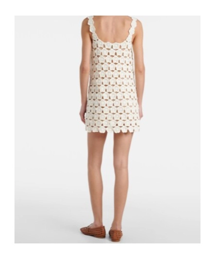 Staud Hoya Floral Crochet Cotton Minidress