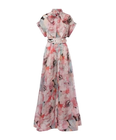 Rebecca Vallance Bridal Bouquet Floral Silk Organza Gown - Nude