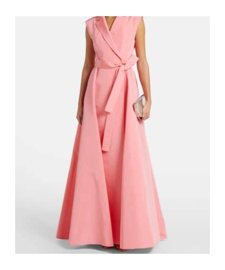 Carolina Herrera Belted Silk Gown