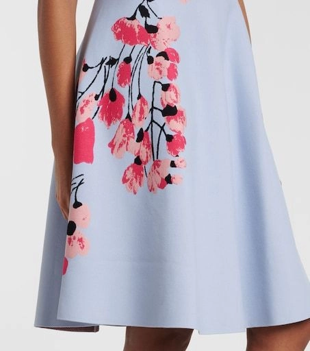 Carolina Herrera Floral Jacquard Midi Dress - White