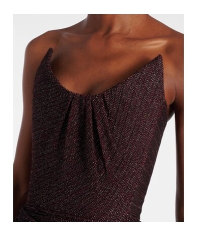 Maticevski Lexicon Draped Gathered Lame Gown