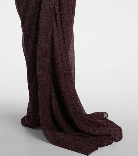 Maticevski Lexicon Draped Gathered Lame Gown