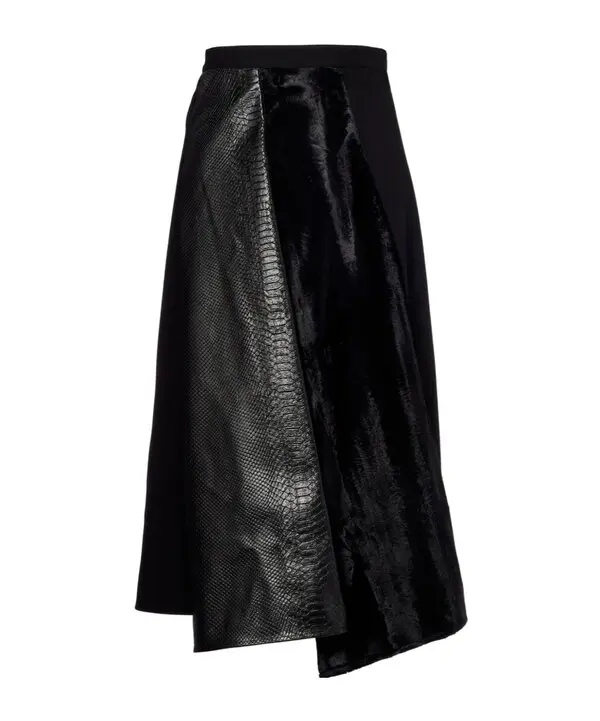 Junya Watanabe High Waist Asymmetrical Hem Skirt