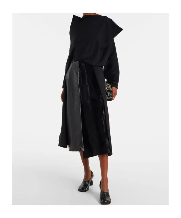 Junya Watanabe High Waist Asymmetrical Hem Skirt