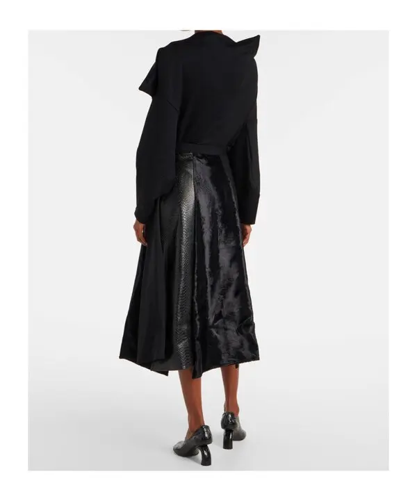 Junya Watanabe High Waist Asymmetrical Hem Skirt